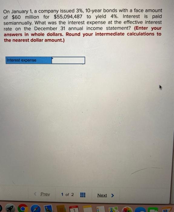 Solved On January 1, a company issued 3%, 10-year bonds with | Chegg.com