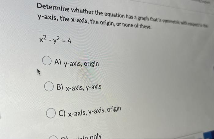 Solved Determine whether the equation has a graph that is | Chegg.com
