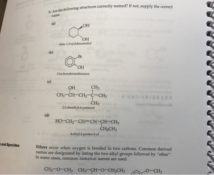 Solved actures correctly named? If not, supply the correct | Chegg.com