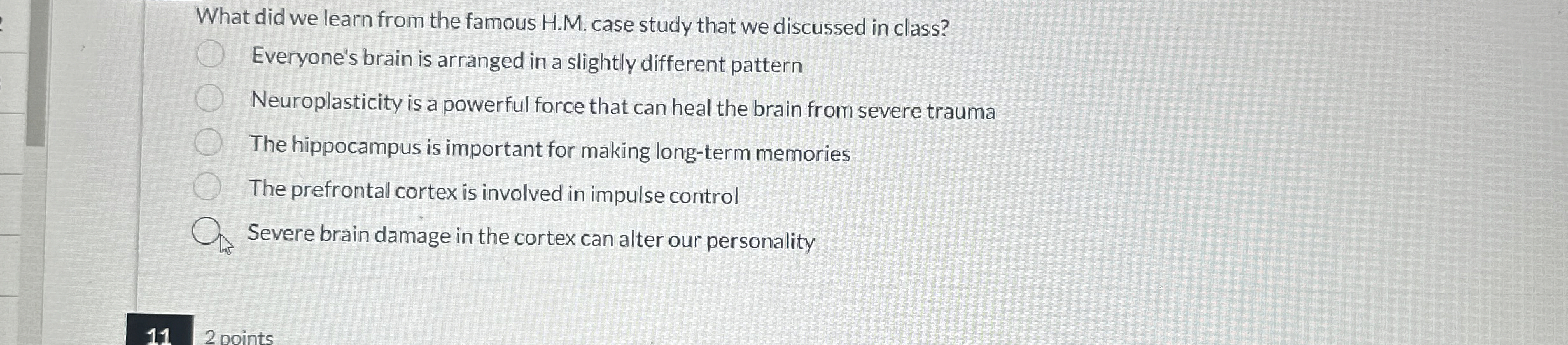 Solved What did we learn from the famous H.M. ﻿case study | Chegg.com