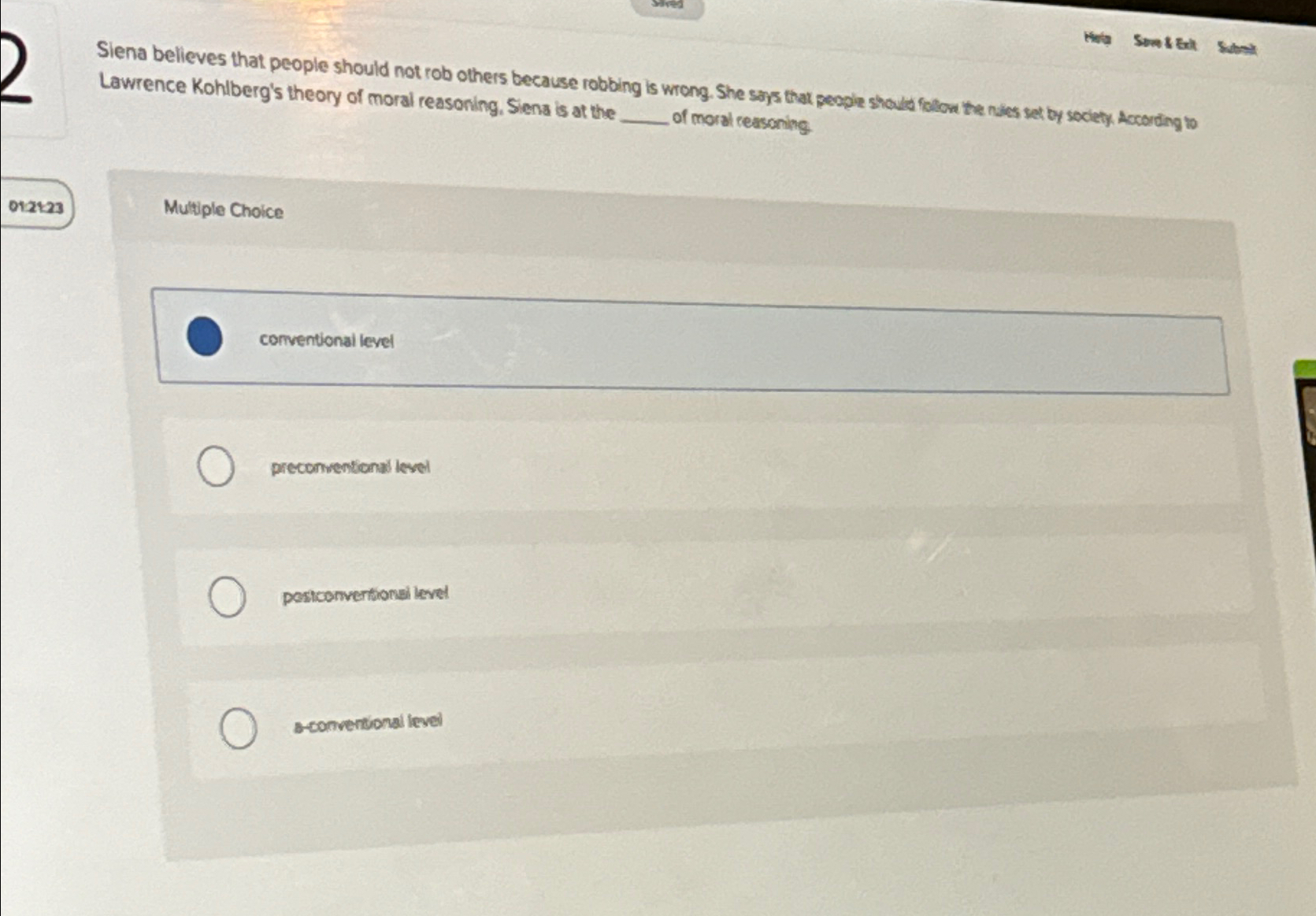 Solved Lawrence Kohlberg's theory of moral reasoning, Siena | Chegg.com