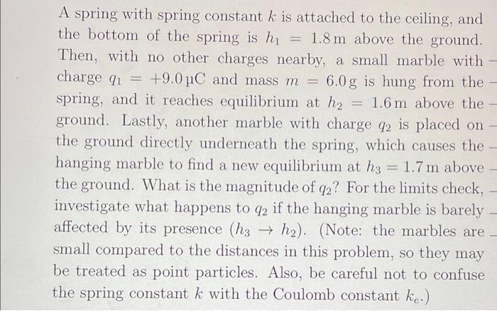 Solved A spring with spring constant k is attached to the | Chegg.com