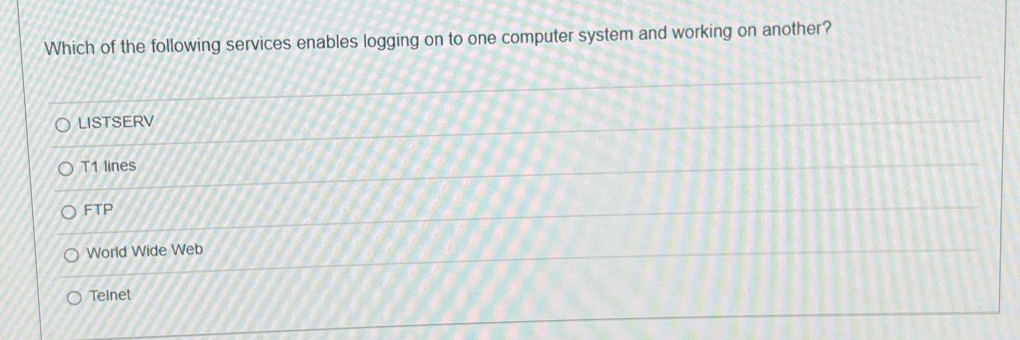 Solved Which of the following services enables logging on to | Chegg.com
