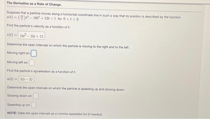 Solved Suppose That A Particle Moves Along A Horizontal