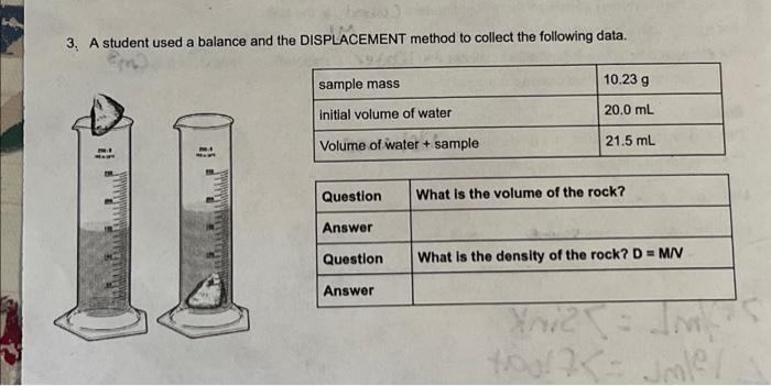 Solved 3. A student used a balance and the DISPLACEMENT | Chegg.com