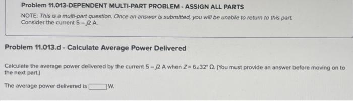 Solved Calculate the average power delivered by the current | Chegg.com