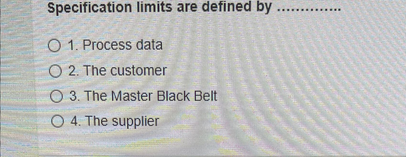 Solved Specification limits are defined byProcess dataThe | Chegg.com