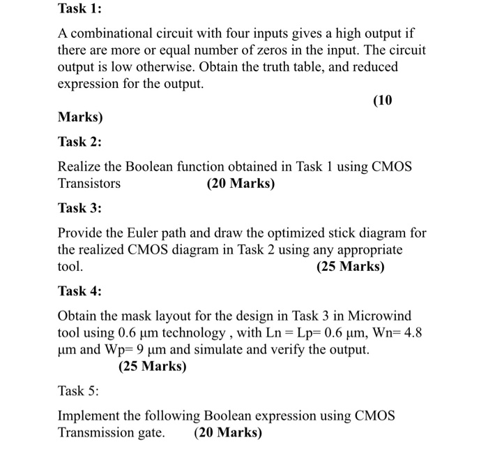Task 1: A combinational circuit with four inputs | Chegg.com