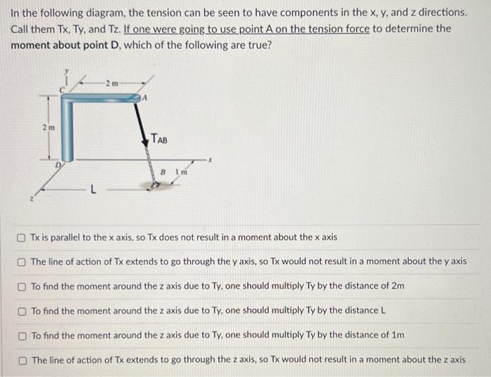 Solved In the following diagram, the tension can be seen to | Chegg.com