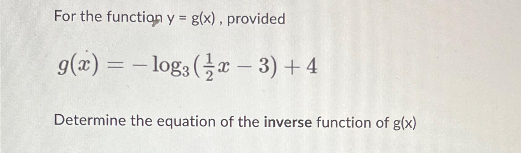 Solved For the function y=g(x), | Chegg.com