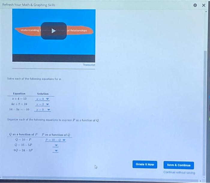 Solved Refresh Your Math & Graphing Skills Understanding | Chegg.com