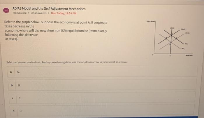 Solved AD/AS Model and the Self-Adjustment Mechanism | Chegg.com