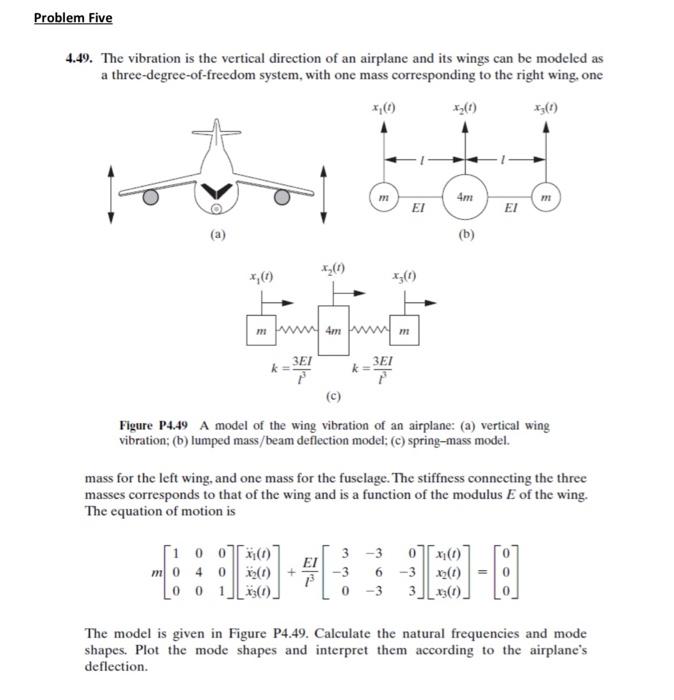 Solved Problem One Determine the equation of motion in | Chegg.com