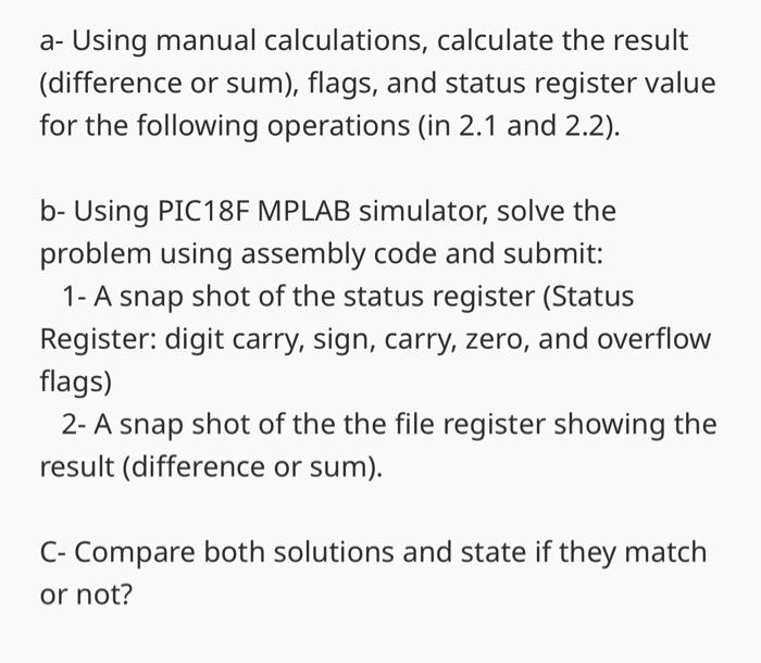 Solved a- Using manual calculations, calculate the result | Chegg.com