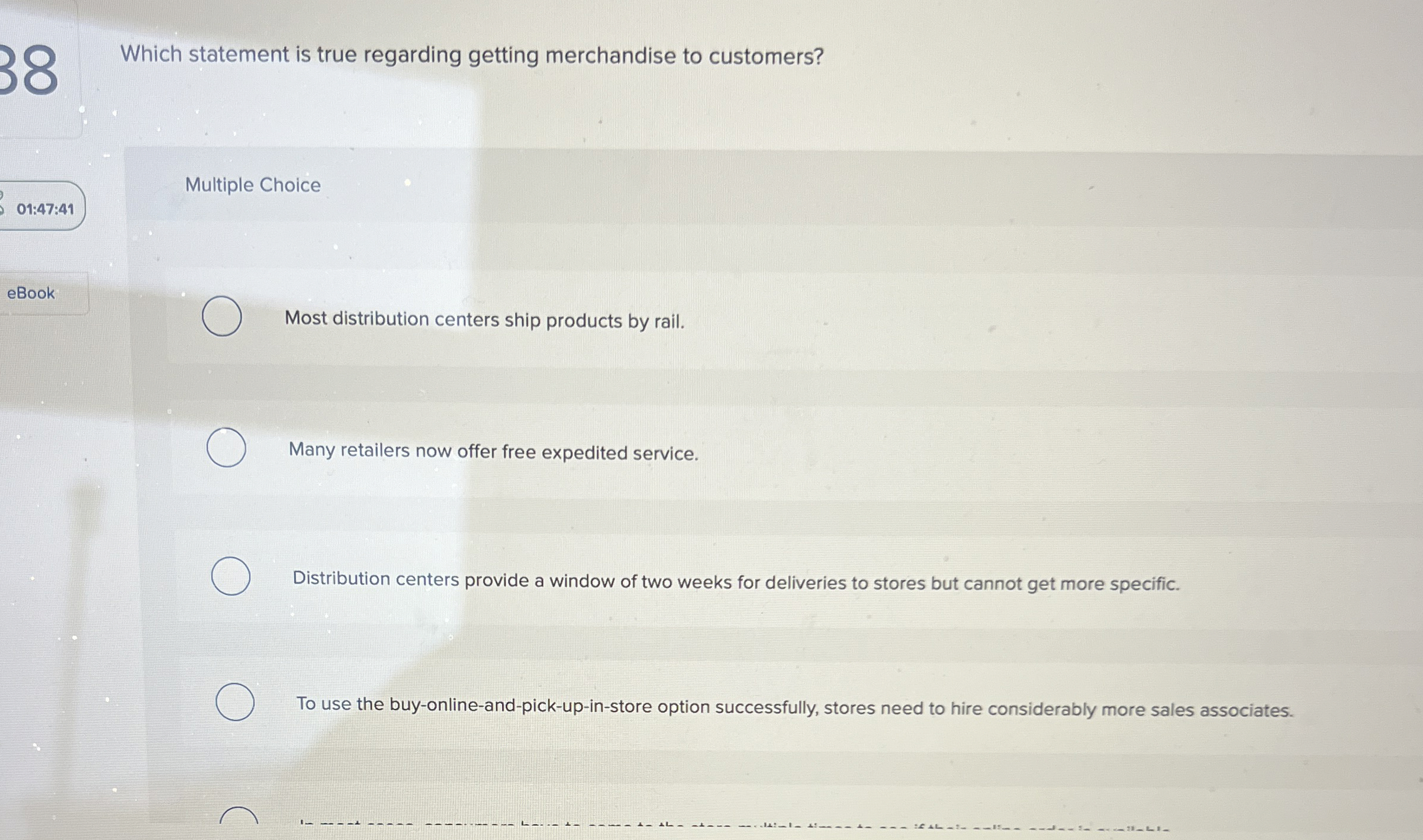 Solved Which statement is true regarding getting merchandise | Chegg.com