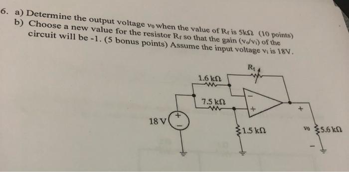 Solved a) Determine the output voltage v0 when the value of | Chegg.com