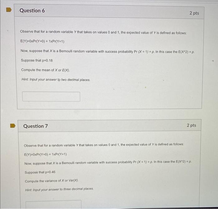 Solved Observe that for a random variable Y that takes on | Chegg.com