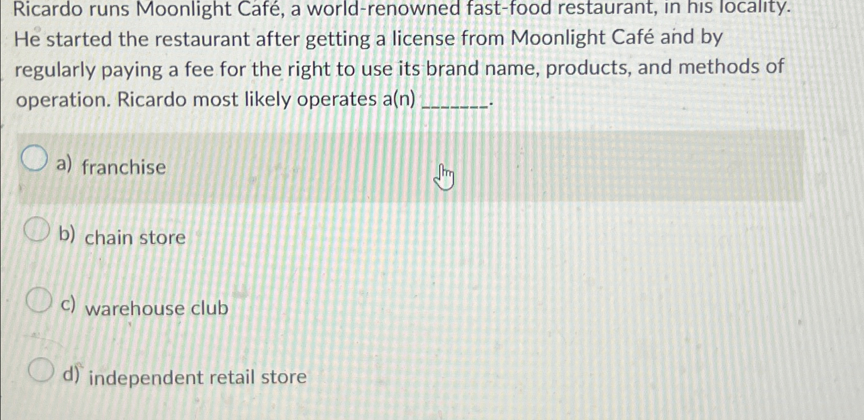 Solved Ricardo runs Moonlight Café, ﻿a world-renowned | Chegg.com
