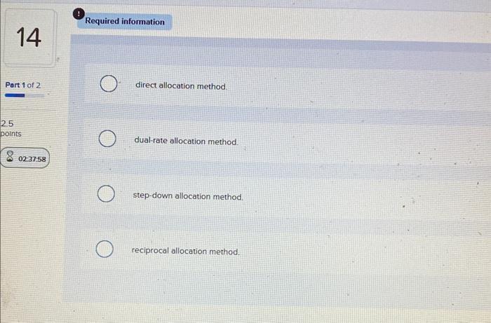 Required information This question set includes | Chegg.com