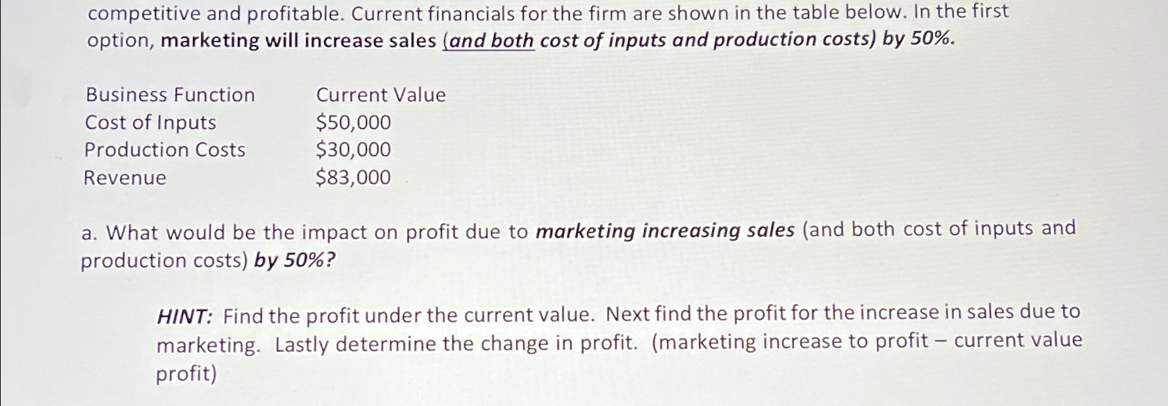 Solved competitive and profitable. Current financials for | Chegg.com