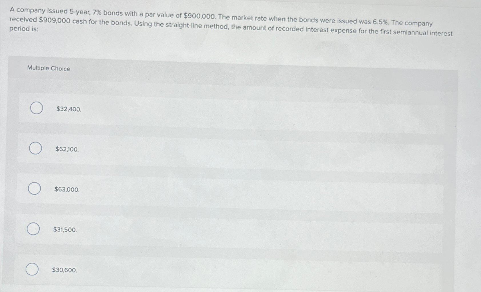 Solved A company issued 5 -year, 7% ﻿bonds with a par value | Chegg.com