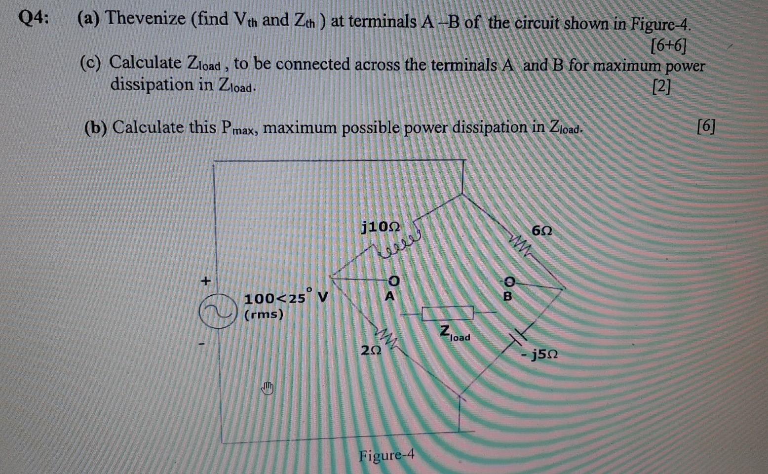 Solved Q4: (a) Thevenize (find Vth and Zth ) at terminals | Chegg.com