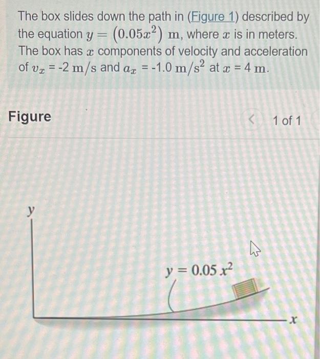 Solved The box slides down the path in (Figure 1) described | Chegg.com