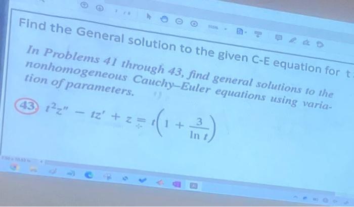 Solved Find the General solution to the given C-E equation | Chegg.com