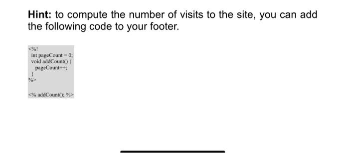 Solved Create three jsp files (a) a header that should | Chegg.com