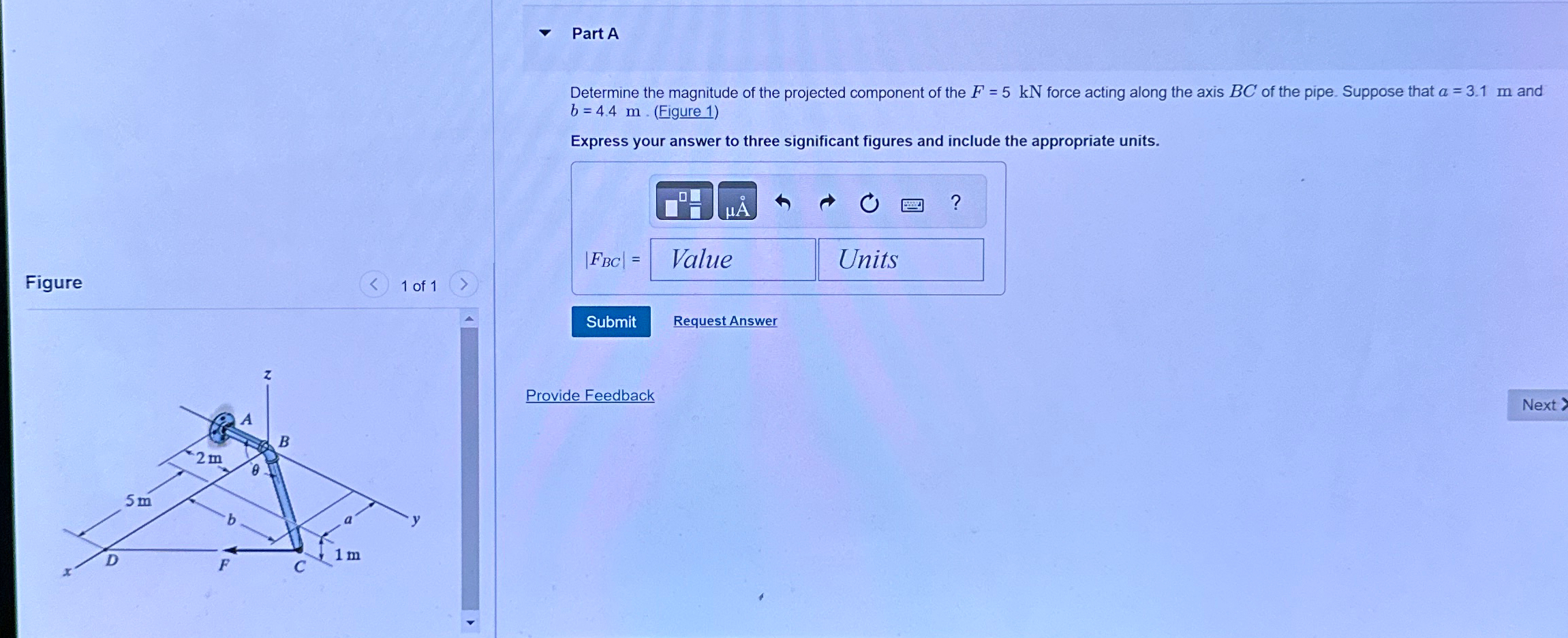 Solved Part ADetermine the magnitude of the projected | Chegg.com