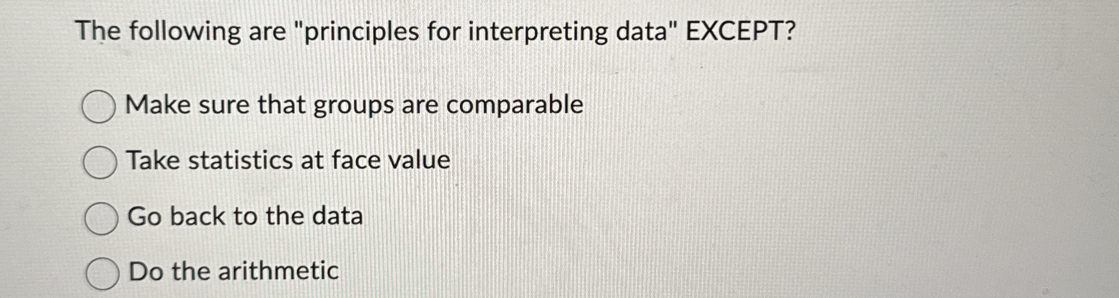 Solved The following are "principles for interpreting data" | Chegg.com