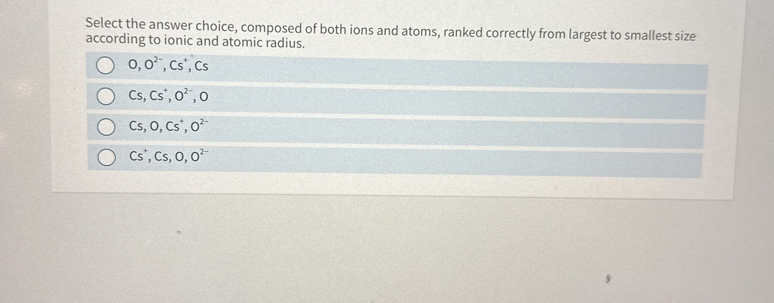 Solved Select the answer choice, composed of both ions and | Chegg.com
