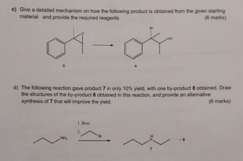 Solved b) Consider the following reaction scheme to answer | Chegg.com