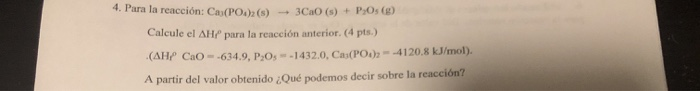 Solved 4- For the reaction calcule delta H5- using the above | Chegg.com