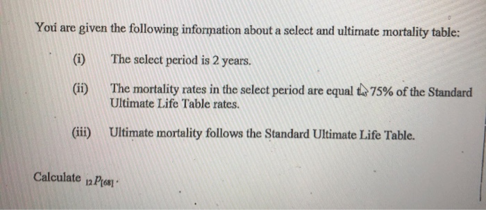 You are given the following information about a | Chegg.com