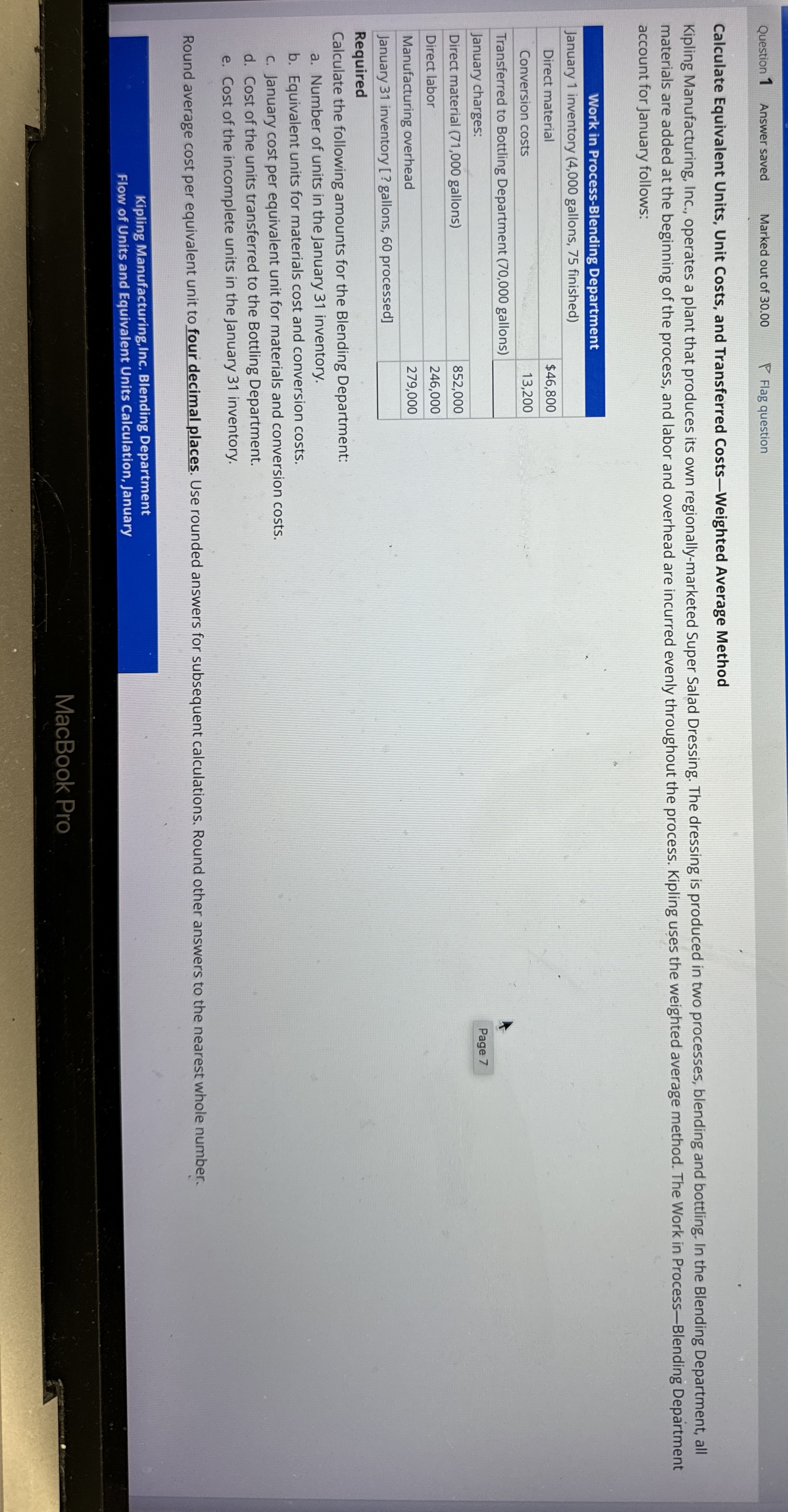 Solved Calculate Equivalent Units, Unit Costs, and | Chegg.com