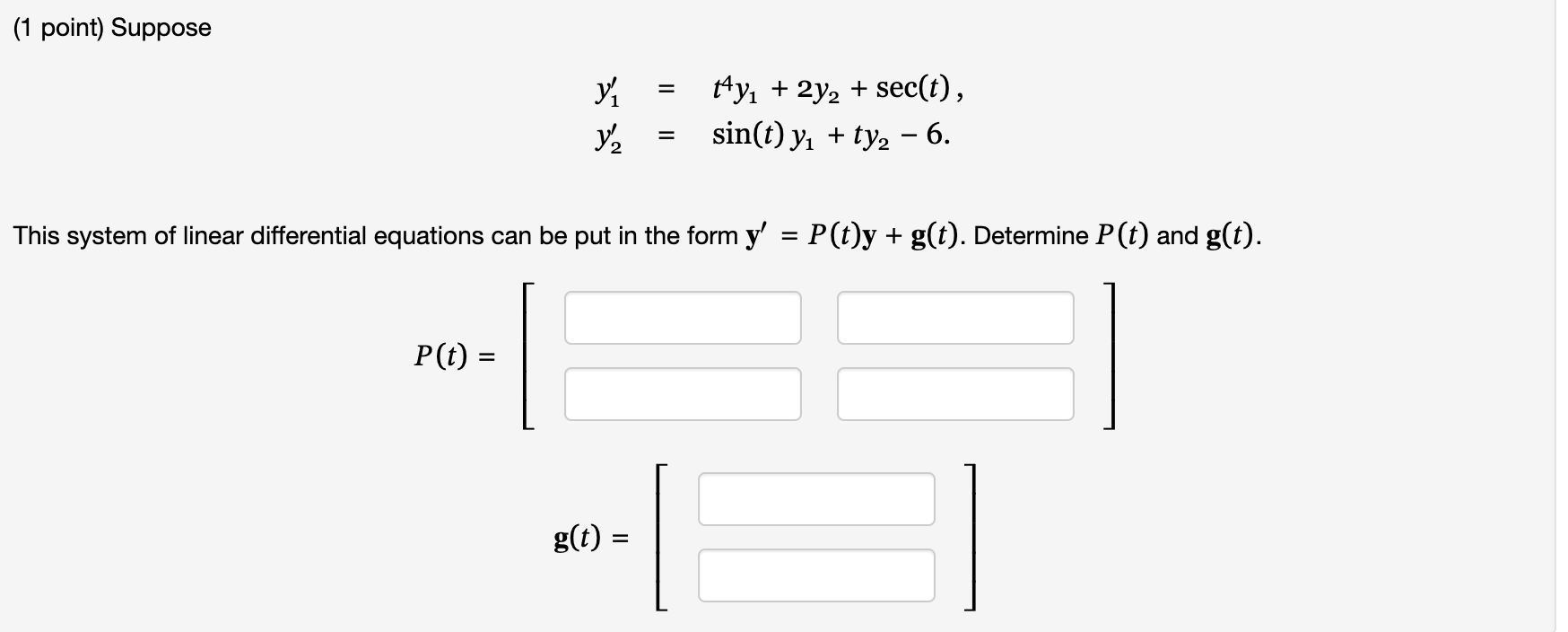 Solved (1 ﻿point) | Chegg.com