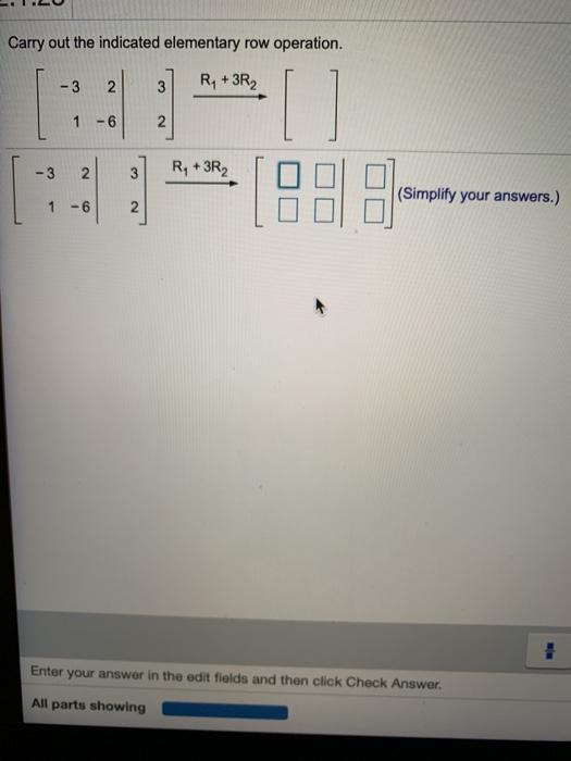 Solved Carry out the indicated elementary row operation. -3 | Chegg.com