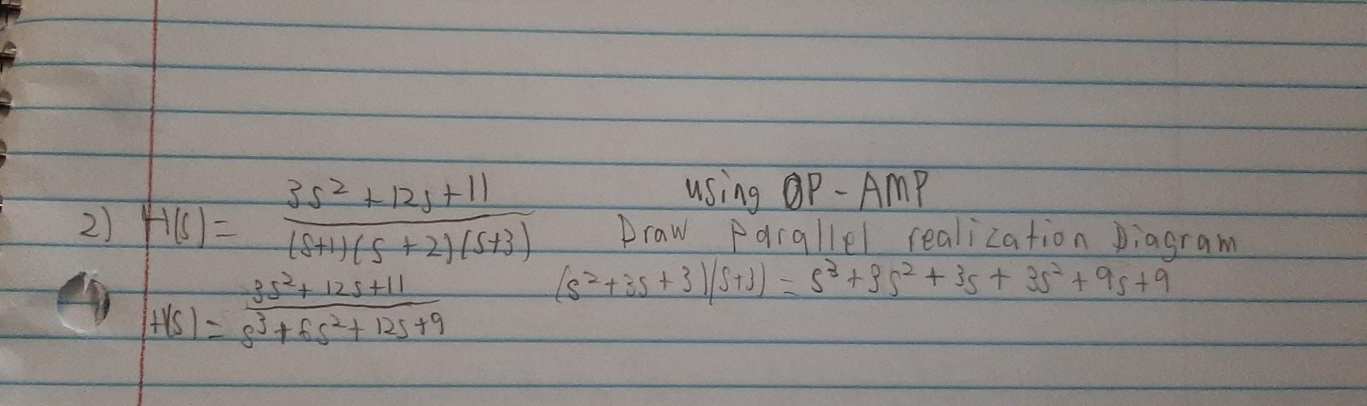 Solved Draw Pdrallel realization Diagram | Chegg.com
