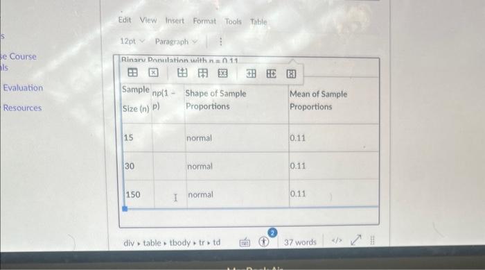 Solved Edit View Insert Format Tools Table 12pt× Paragraph % | Chegg.com