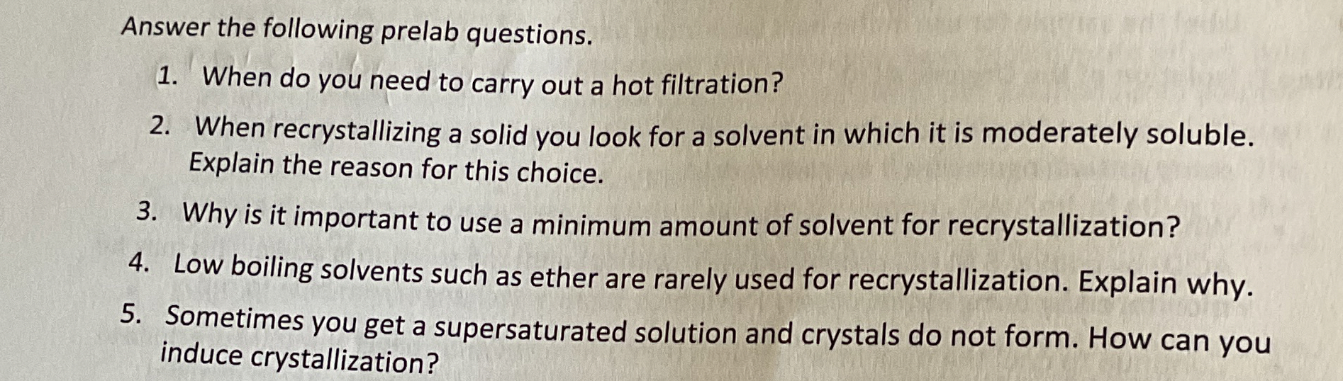 Solved Answer the following prelab questions.When do you | Chegg.com