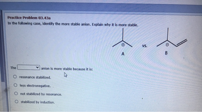 In the following cadr, identify the mire stable | Chegg.com