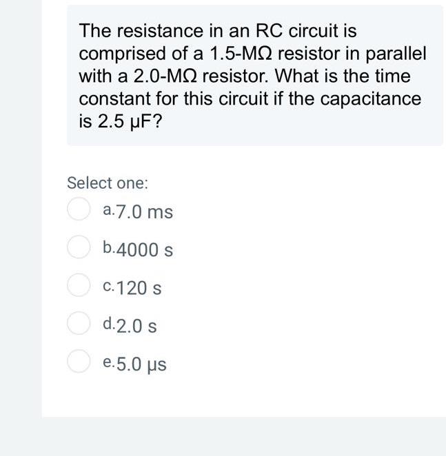 Solved The resistance in an RC circuit is comprised of a | Chegg.com