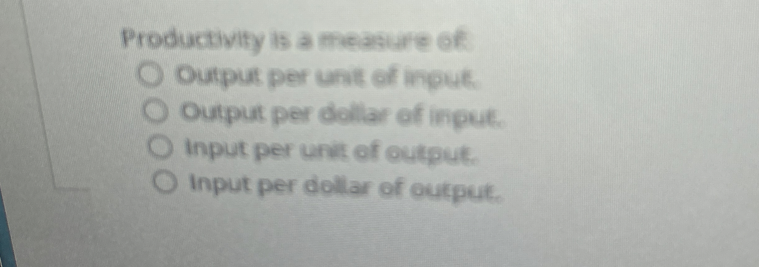 Solved Productivity is a measure ofButput per unt ef | Chegg.com