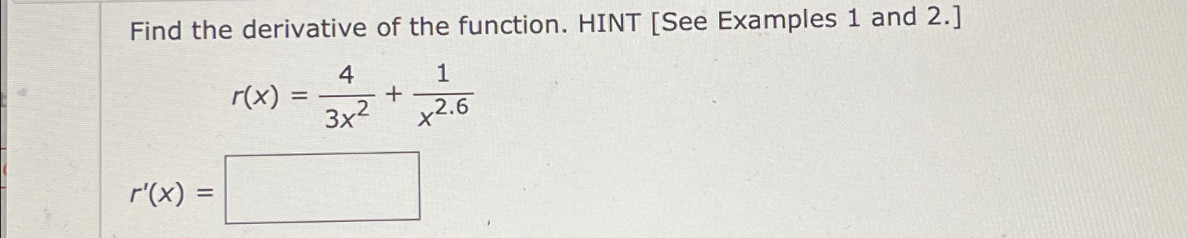 Solved Find the derivative of the function. HINT [See | Chegg.com