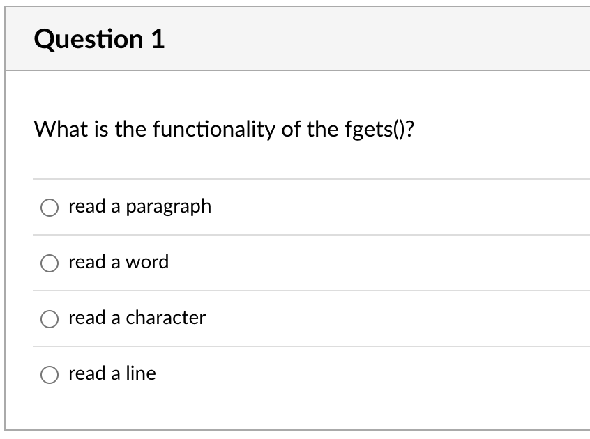 Solved Question 1What is the functionality of the | Chegg.com