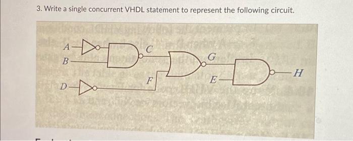 Solved 3 Write A Single Concurrent Vhdl Statement To