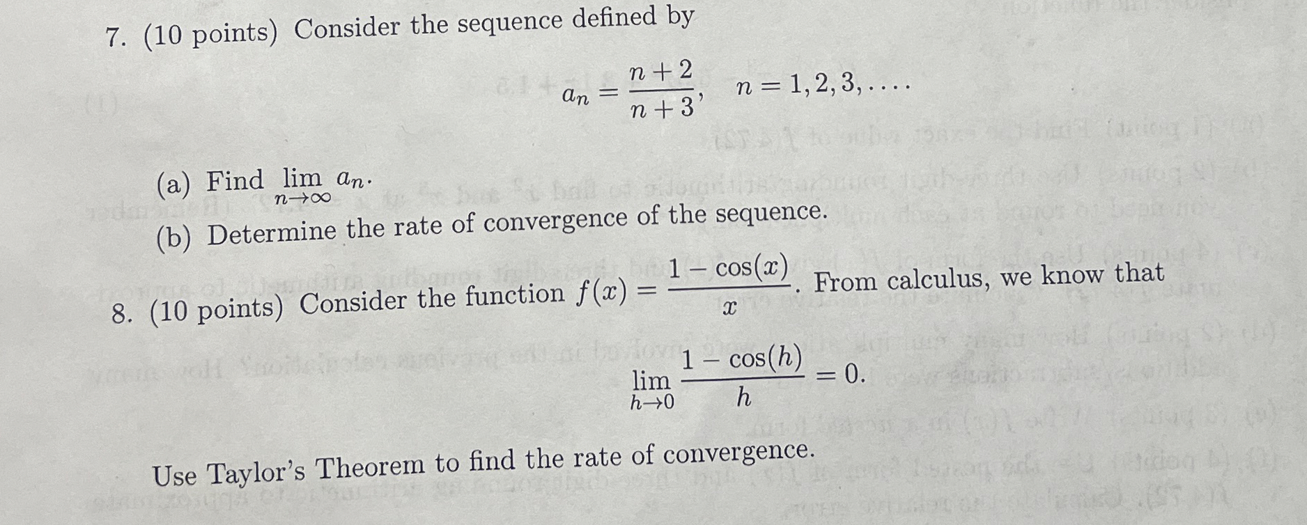 Solved (10 ﻿points) ﻿Consider the sequence defined | Chegg.com