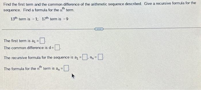 Solved Find the first term and the common difference of the | Chegg.com