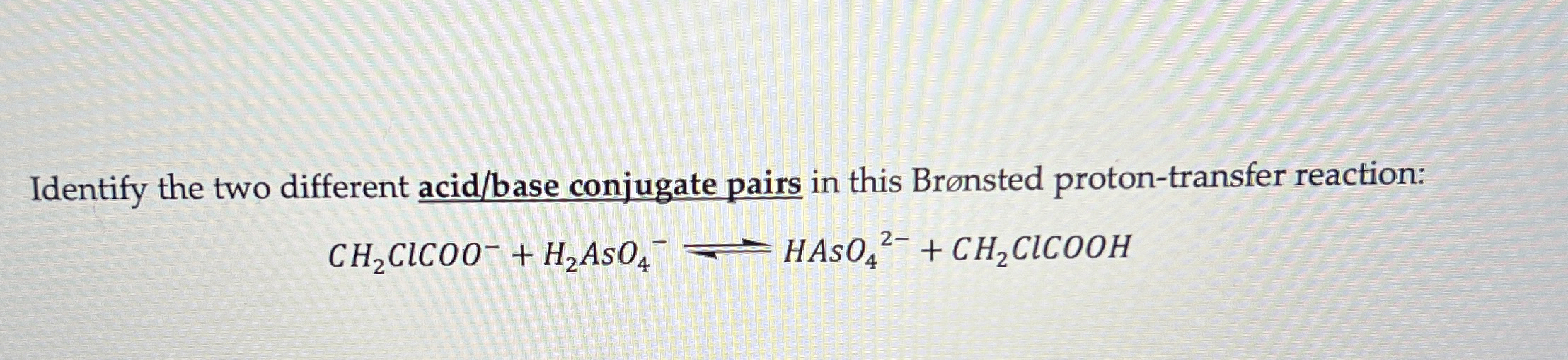 Solved Identify the two different acid/base conjugate pairs | Chegg.com